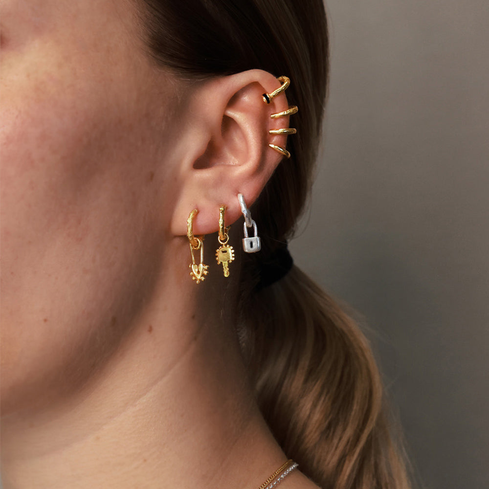 Candongas Lock Tiny Plata – Daniela Salcedo